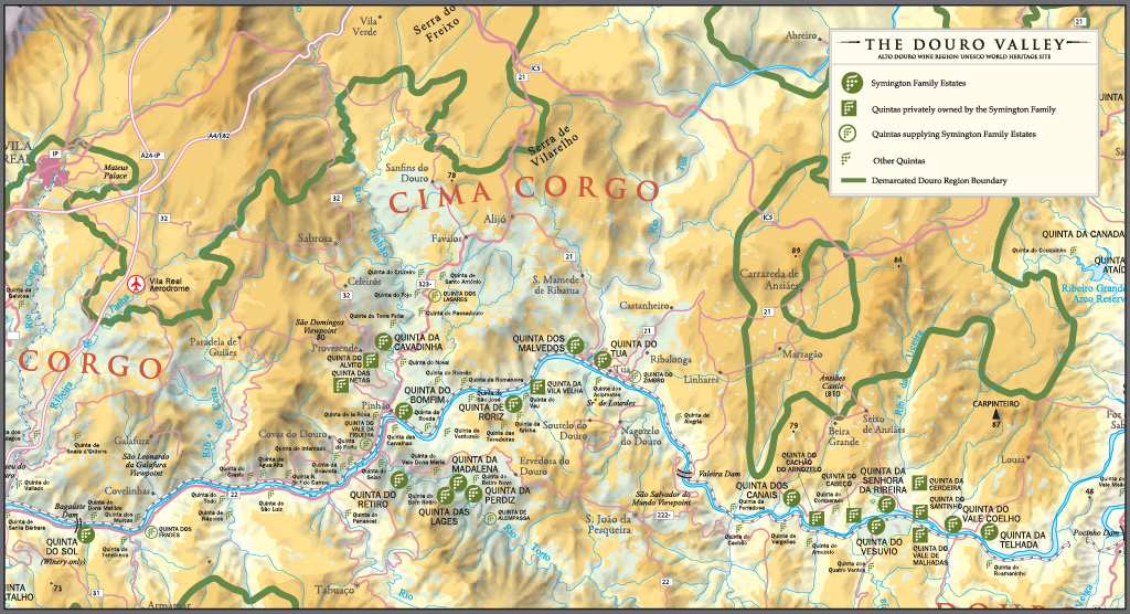 Mapa das Vinhas no Vale do Douro · Symington Family Estates